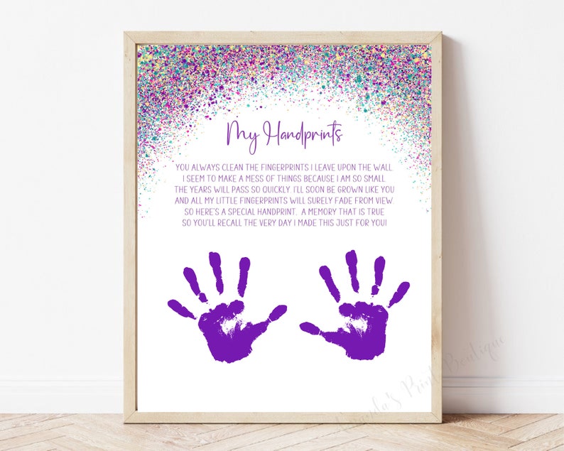 My Handprints Poem/ Handprint Art / Keepsake Craft / Baby Toddler Child ...