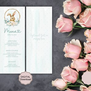 Little Bunny Menu Template, Printable Shower Menu, Gender Neutral ...