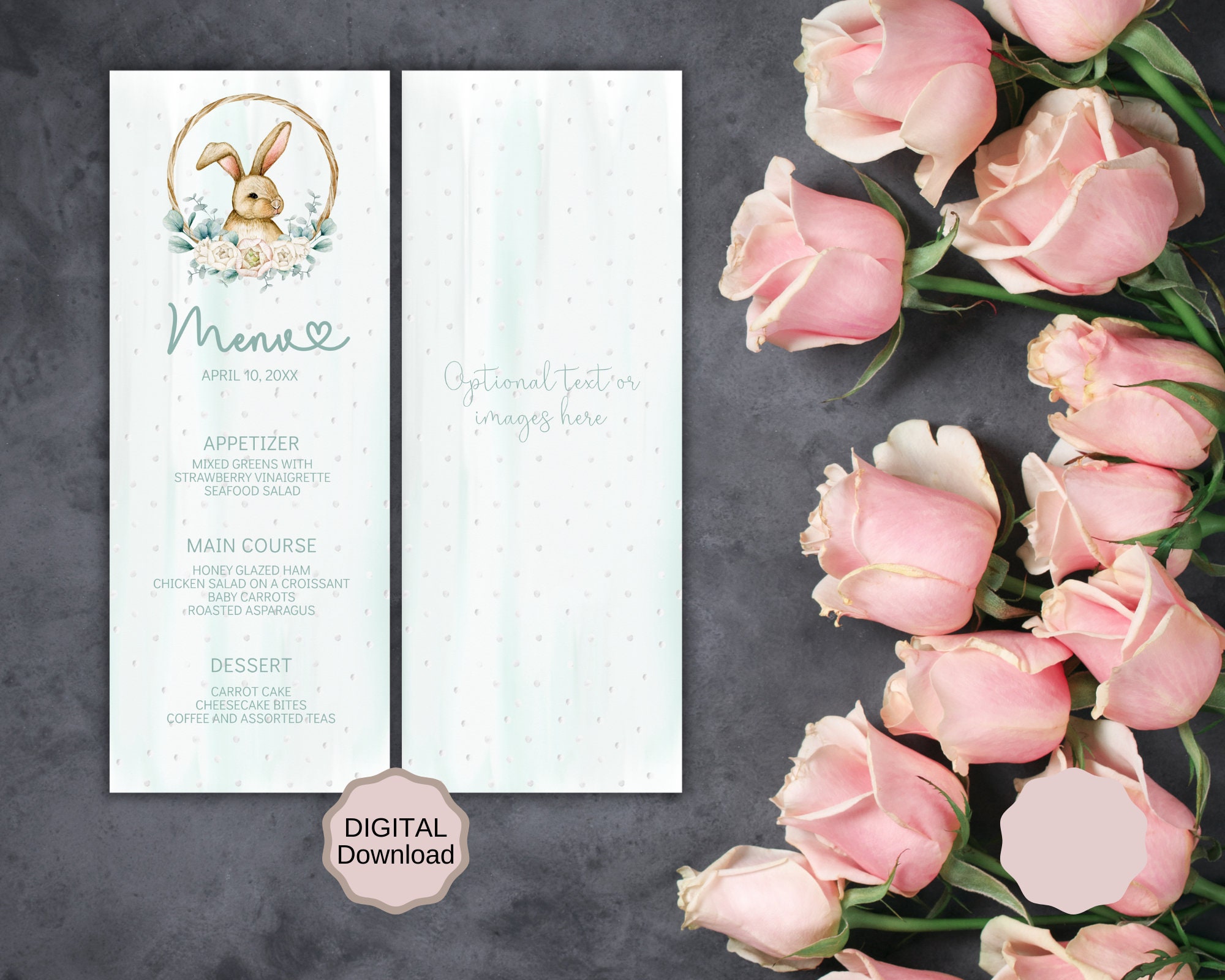 Little Bunny Menu Template Printable Shower Menu Gender - Etsy