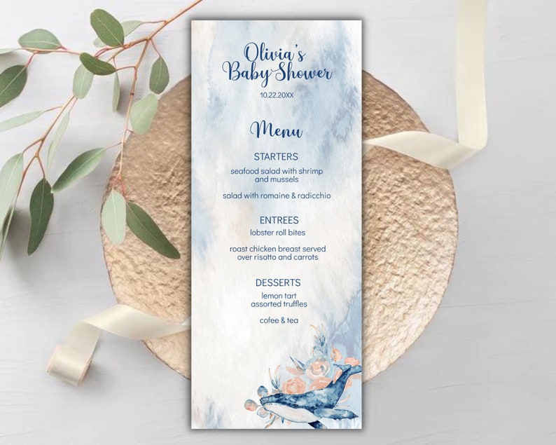 Editable Ocean Menu Template Printable Under the Sea Menu - Etsy