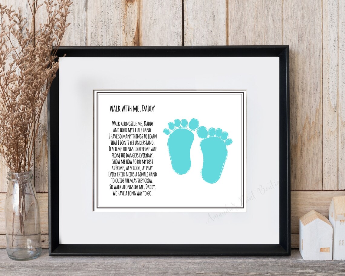 Walk With Me Daddy, Walk Alongside Me Fathers Day Handprint Keepsake ...