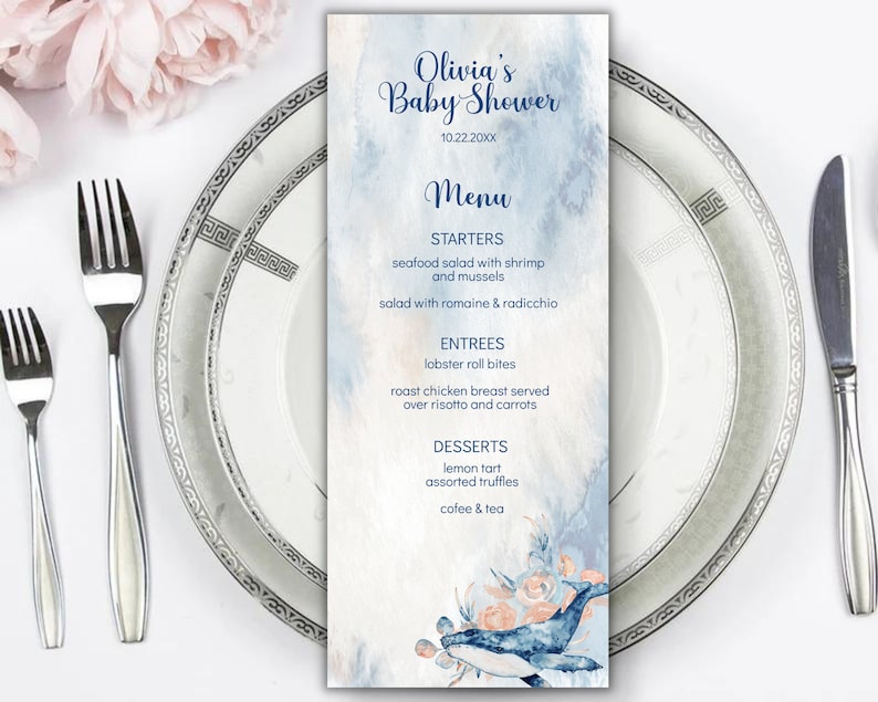 Editable Ocean Menu Template Printable Under the Sea Menu - Etsy