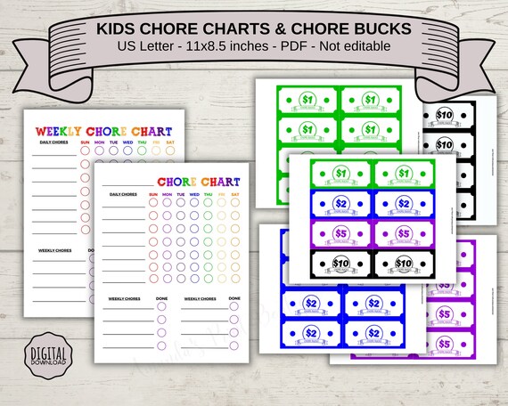 Toys Chore Checklist Reward Money Classroom Bucks Mom Bucks Kids Chore ...