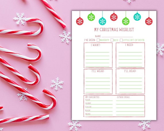 Lista De Navidad Imprimible Plantilla De Navidad Para Cartas Y Lista