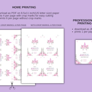 Editable Magical Unicorn Valentine Cards, Unicorn Treat Bag Tag ...