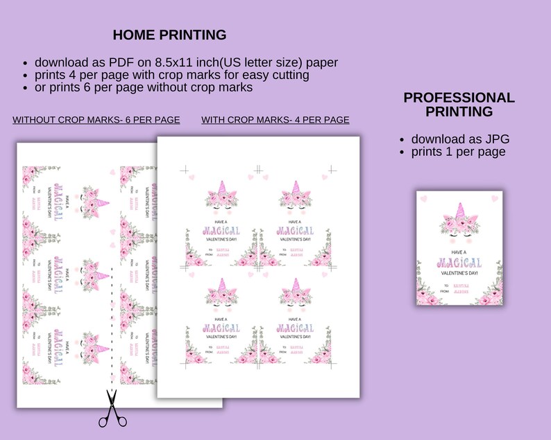 Editable Magical Unicorn Valentine Cards Unicorn Treat Bag - Etsy