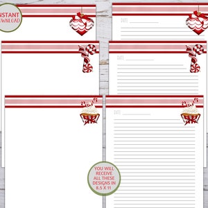 Christmas Candy Printable Stationery /digital Printable Paper/instant ...