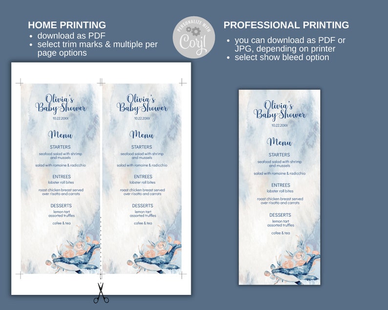 Editable Ocean Menu Template Printable Under the Sea Menu - Etsy