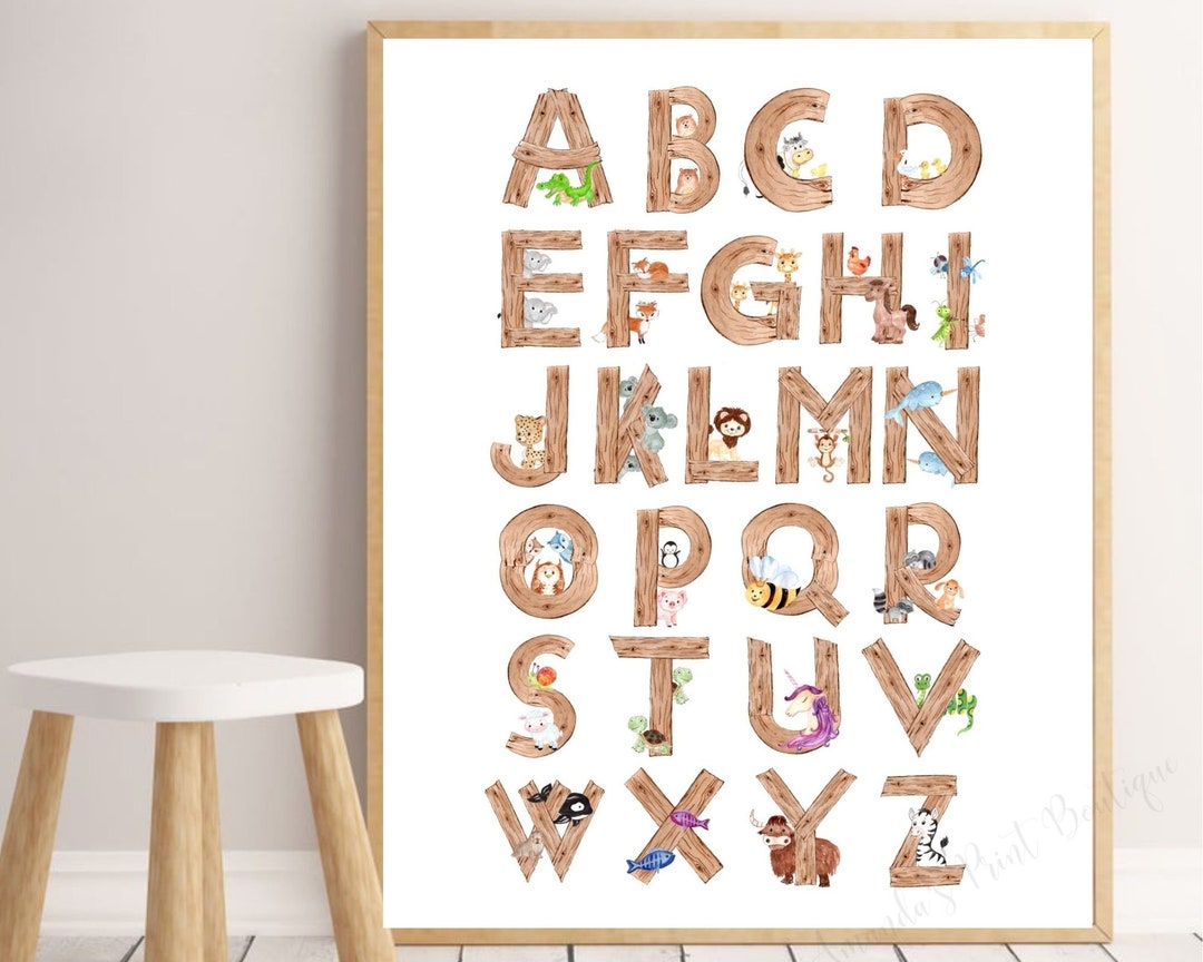 Alphabet Poster, ABC Poster, Printable Wall Art, Alphabet Print, Kids ...