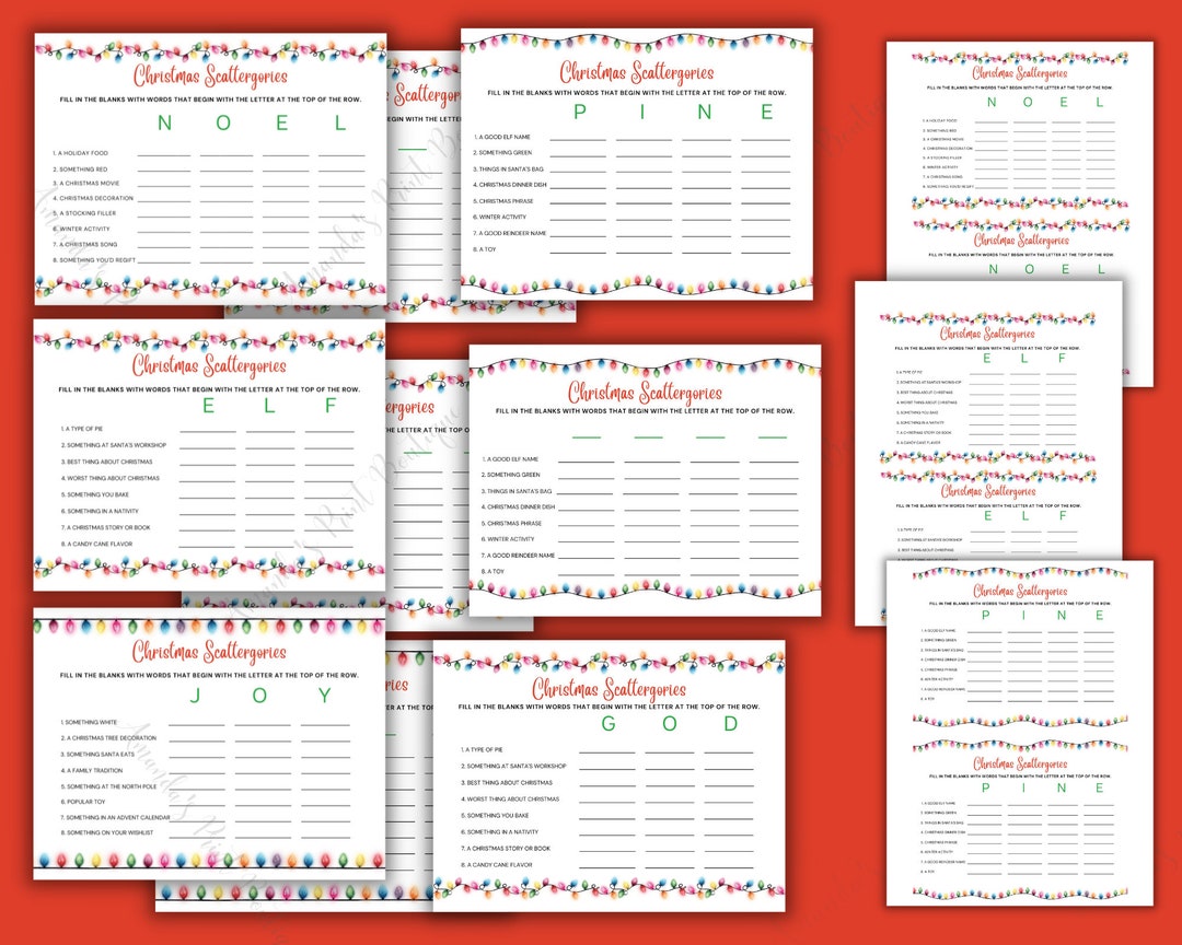 Christmas Scattergories, Christmas Party Games, Holiday Games ...