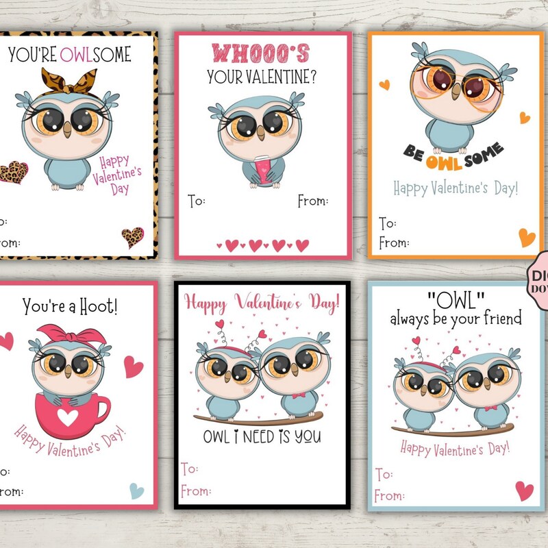 Owl Valentine Card - Etsy