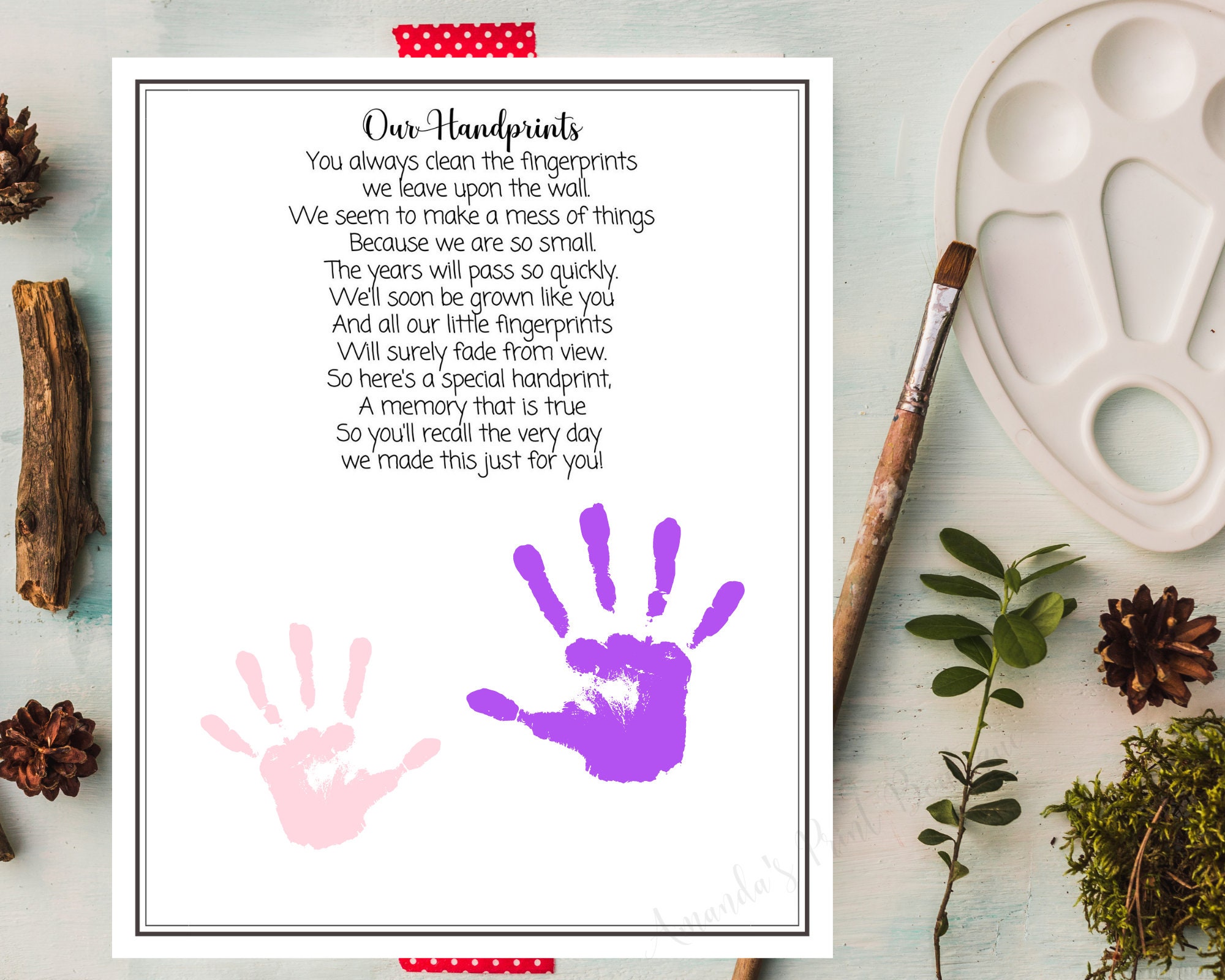Our Handprints Poem/ Handprint Art / Keepsake Craft / Baby Toddler ...