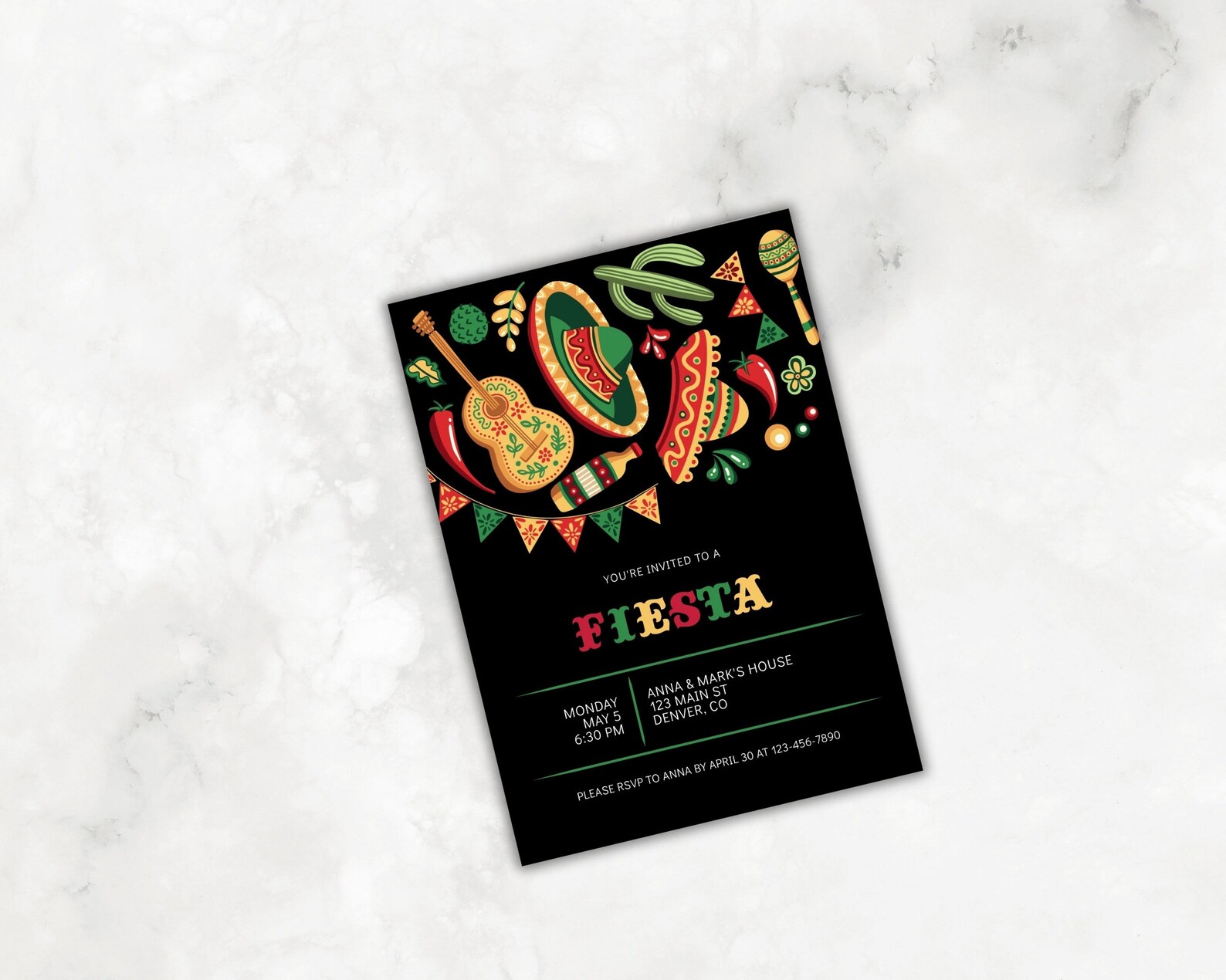 Cinco De Mayo Party Invitation, Editable Fiesta Happy Hour, Mexican ...