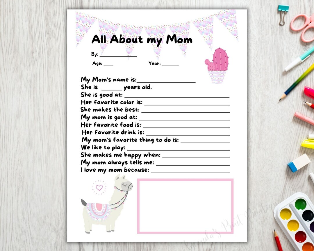 Cuestionario Todo sobre mi mamá e hijo / Día de la Madre del Niño ...