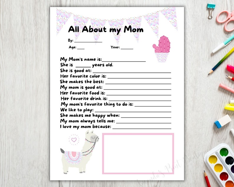 Cuestionario Todo sobre mi mamá e hijo / Día de la Madre del Niño ...