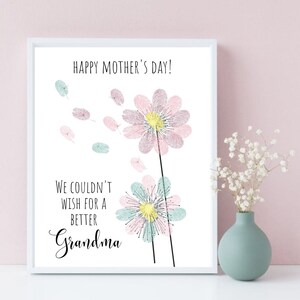Printable Dandelion Fingerprint Art / Keepsake Craft / Baby Toddler ...