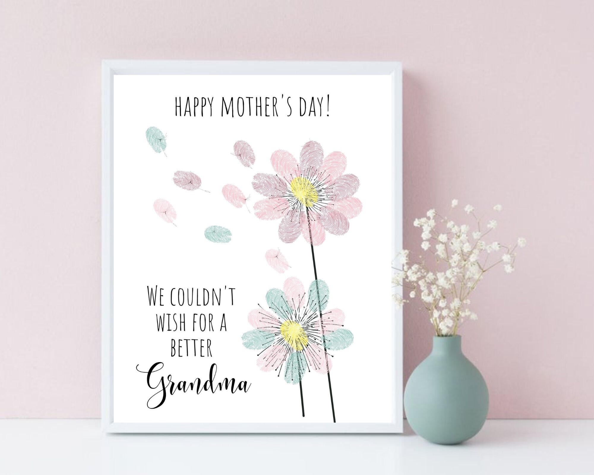 Printable Dandelion Fingerprint Art / Keepsake Craft / Baby Toddler ...