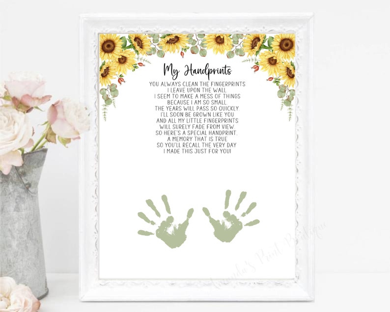 My Handprints Poem/ Handprint Art / Keepsake Craft / Baby Toddler Child ...