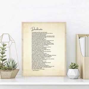 Desiderata Print, Desiderata Poem, Desiderata Poster, Poetry Wall Art ...