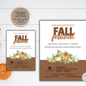 Fall Festival Flyer, Fall Harvest, Fall Community Celebration, Fall ...