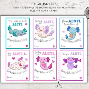 Axolotl Valentine Kids Valentine Cards, Axolotl Valentine's Day Cards ...