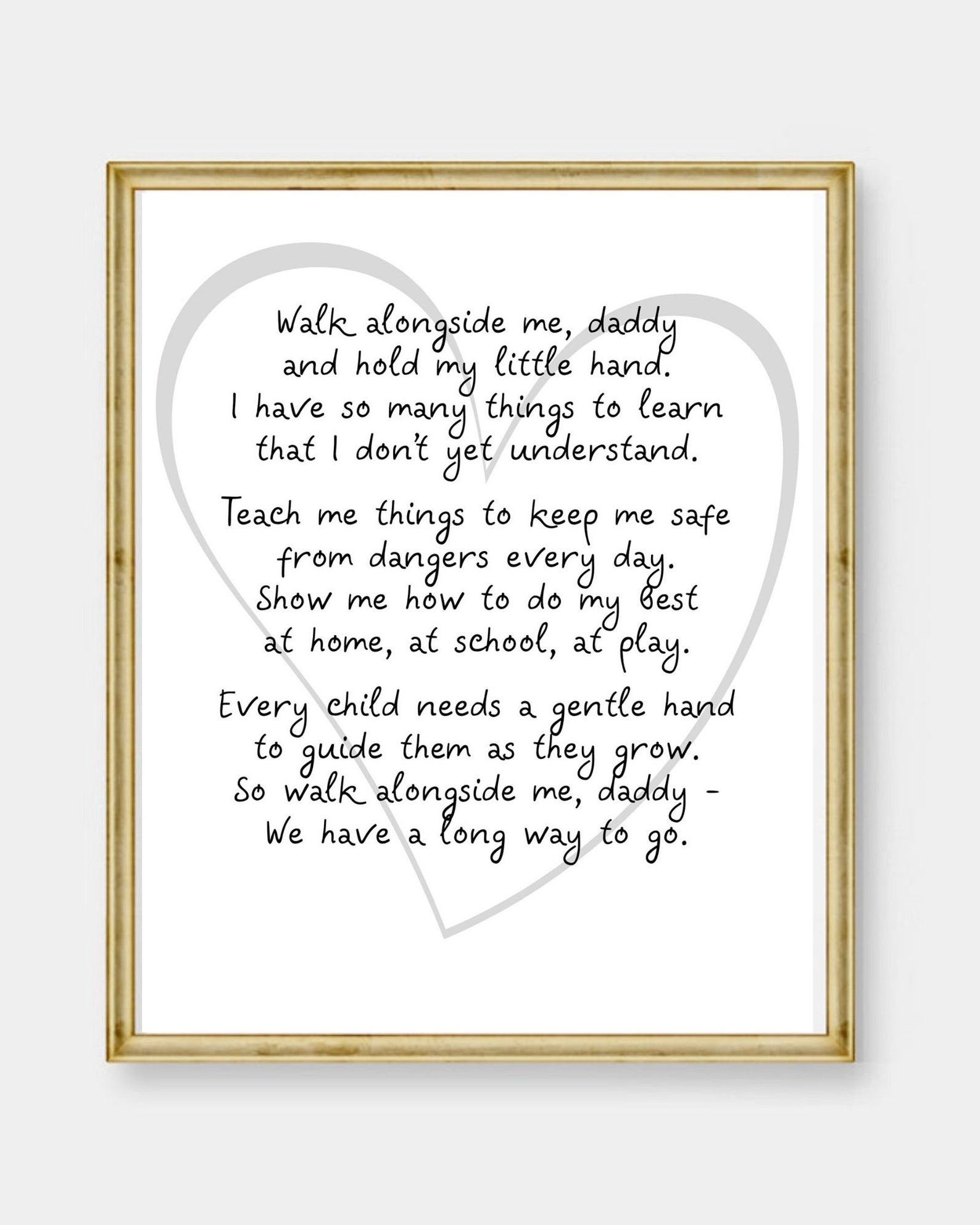 Walk Alongside Me Daddy and Hold My Little Hand - Etsy