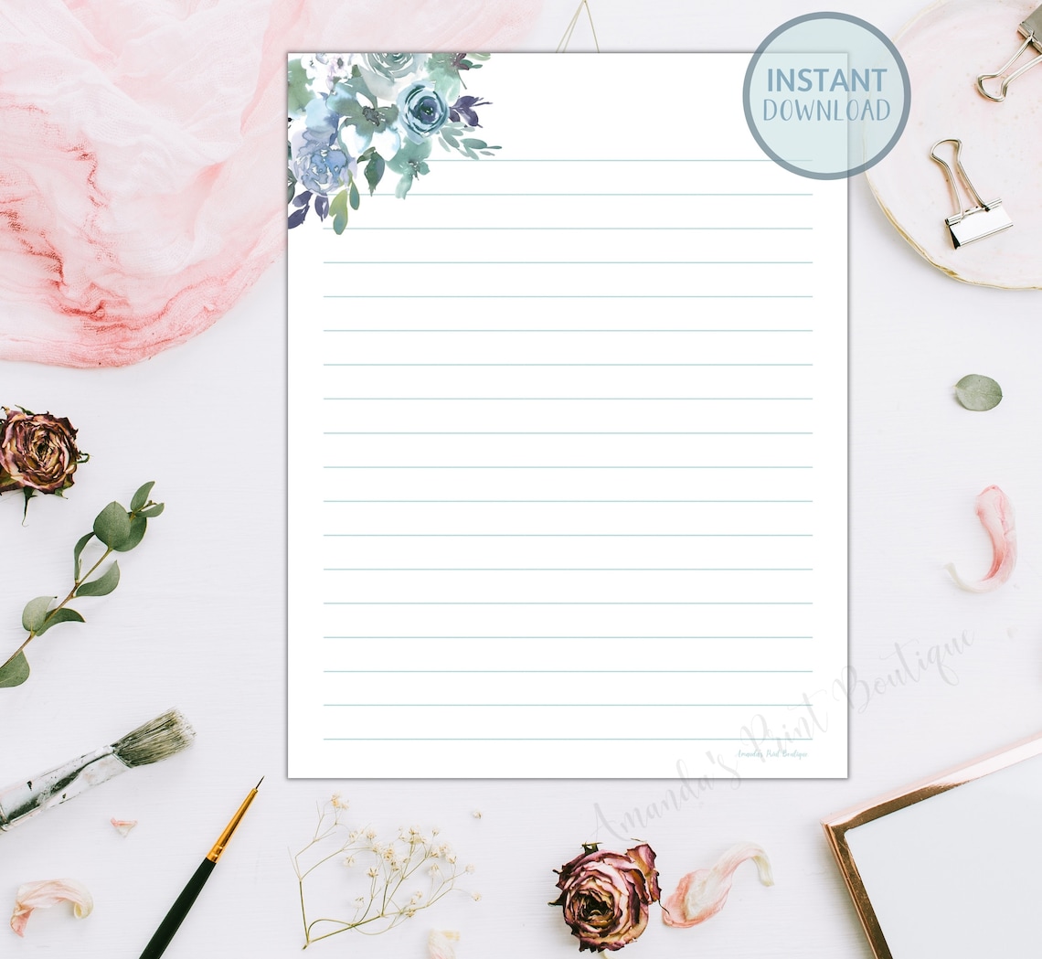 Printable to Do List Watercolor Floral Planner Insert Blue | Etsy