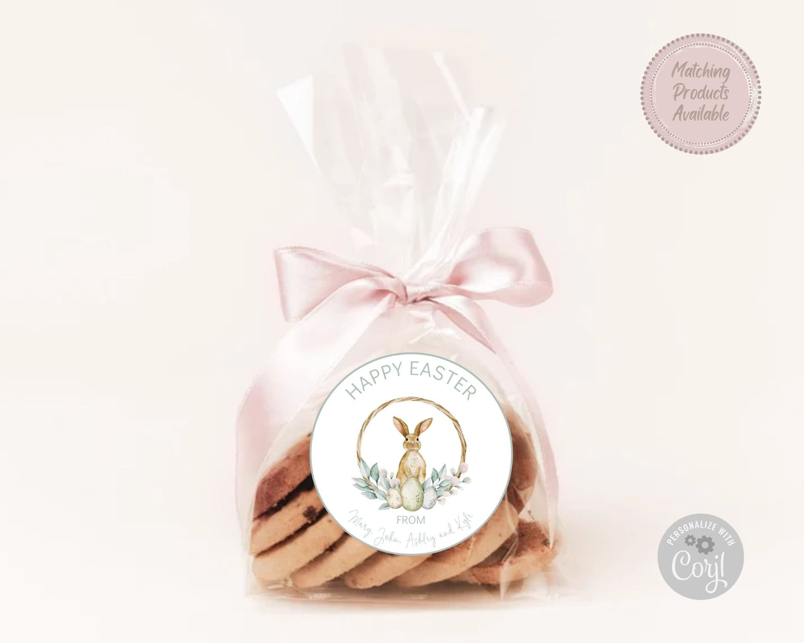 Editable Easter Bunny Label Template 2 Inch Round Easter Gift - Etsy