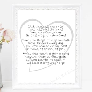 Walk Alongside Me, Sister and Hold My Little Hand | Printable ...