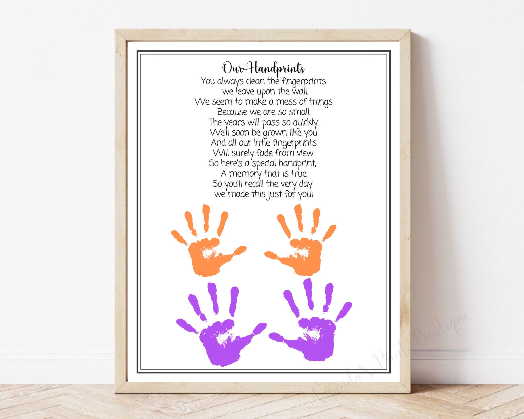 Our Handprints Poem/ Handprint Art / Keepsake Craft / Baby - Etsy