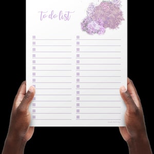 Printable to Do List, Watercolor Purple Floral Planner Insert, Lavender ...