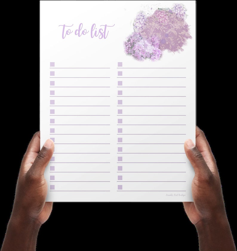 Printable to Do List Watercolor Purple Floral Planner Insert - Etsy