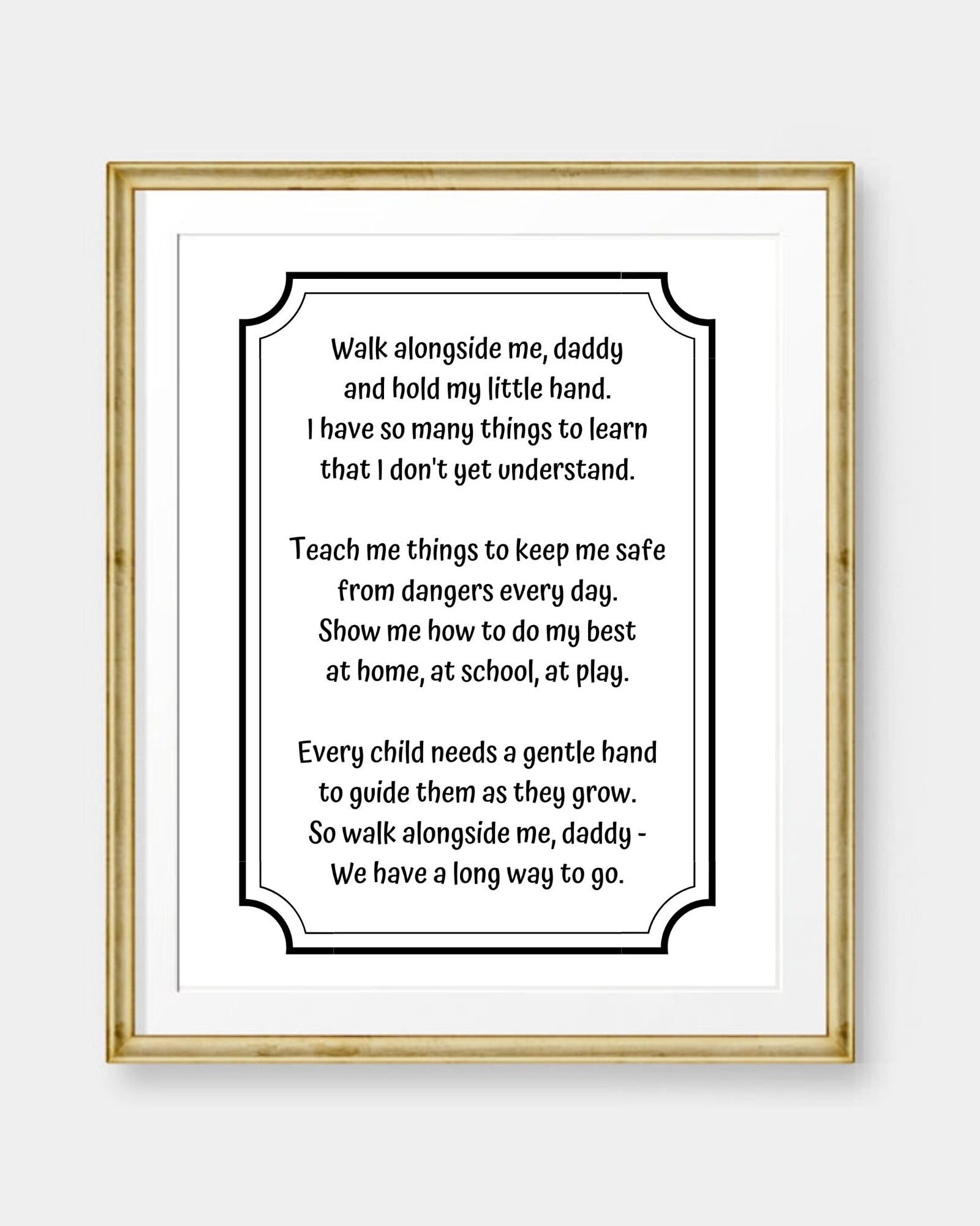 Walk Alongside Me, Daddy and Hold My Little Hand Father's Day Print ...