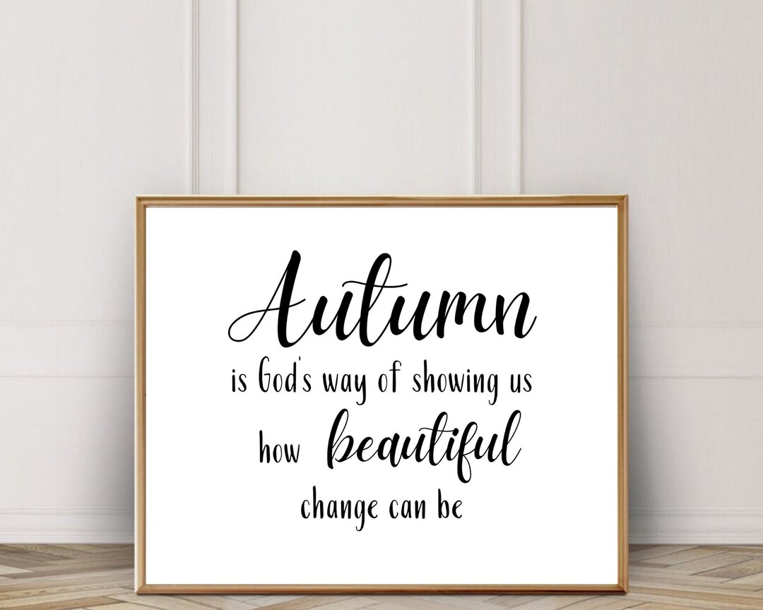 Fall Autumn Sign, Printable, Thanksgiving Decor, Autumn Art Print, Fall ...