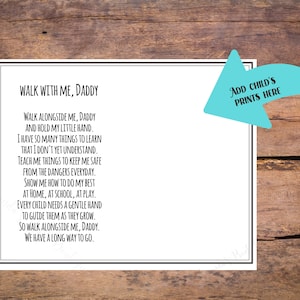 Walk With Me Daddy, Walk Alongside Me Father’s Day Handprint Keepsake ...