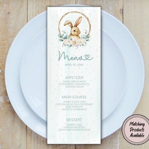 Little Bunny Menu Template, Printable Shower Menu, Gender Neutral ...