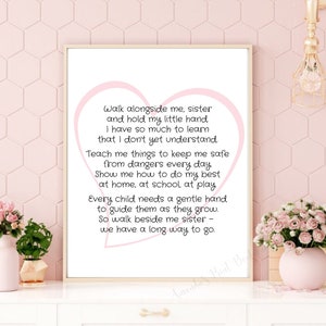 Walk Alongside Me, Sister and Hold My Little Hand | Printable ...