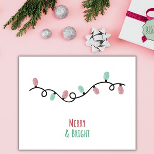 Christmas Fingerprint Art / Christmas Lights Art Printable/ Keepsake ...