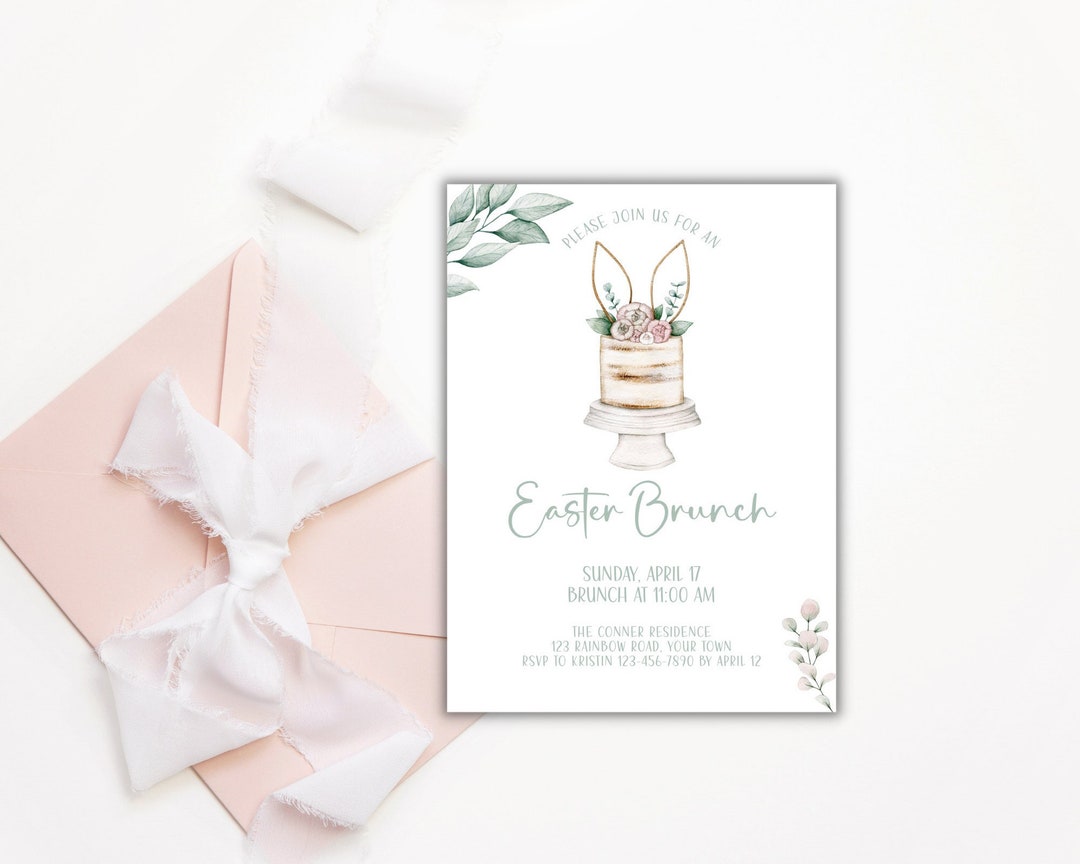 Editable Easter Brunch Invitation Template, Easter Egg Hunt Invite ...