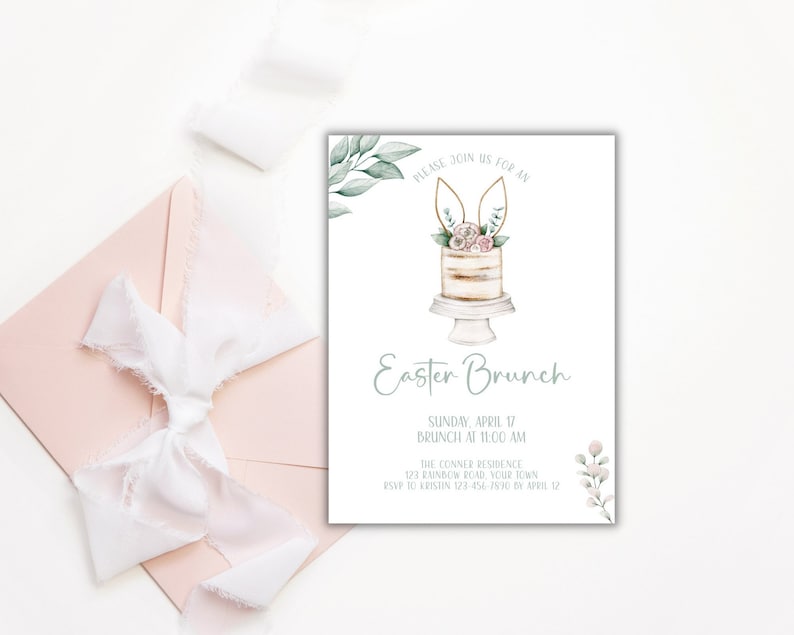 Editable Easter Brunch Invitation Easter Egg Hunt Invitation Editable