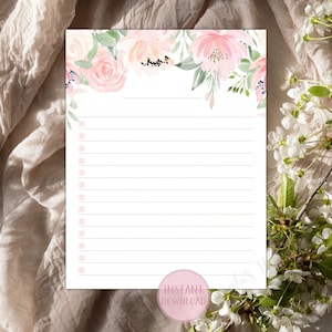 Printable to Do List, Watercolor Floral Planner Insert, Pink Flower ...