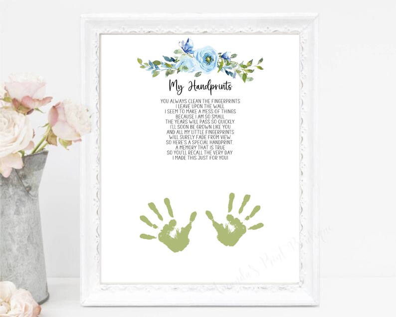 My Handprints Poem/ Handprint Art / Keepsake Craft / Baby Toddler Child ...