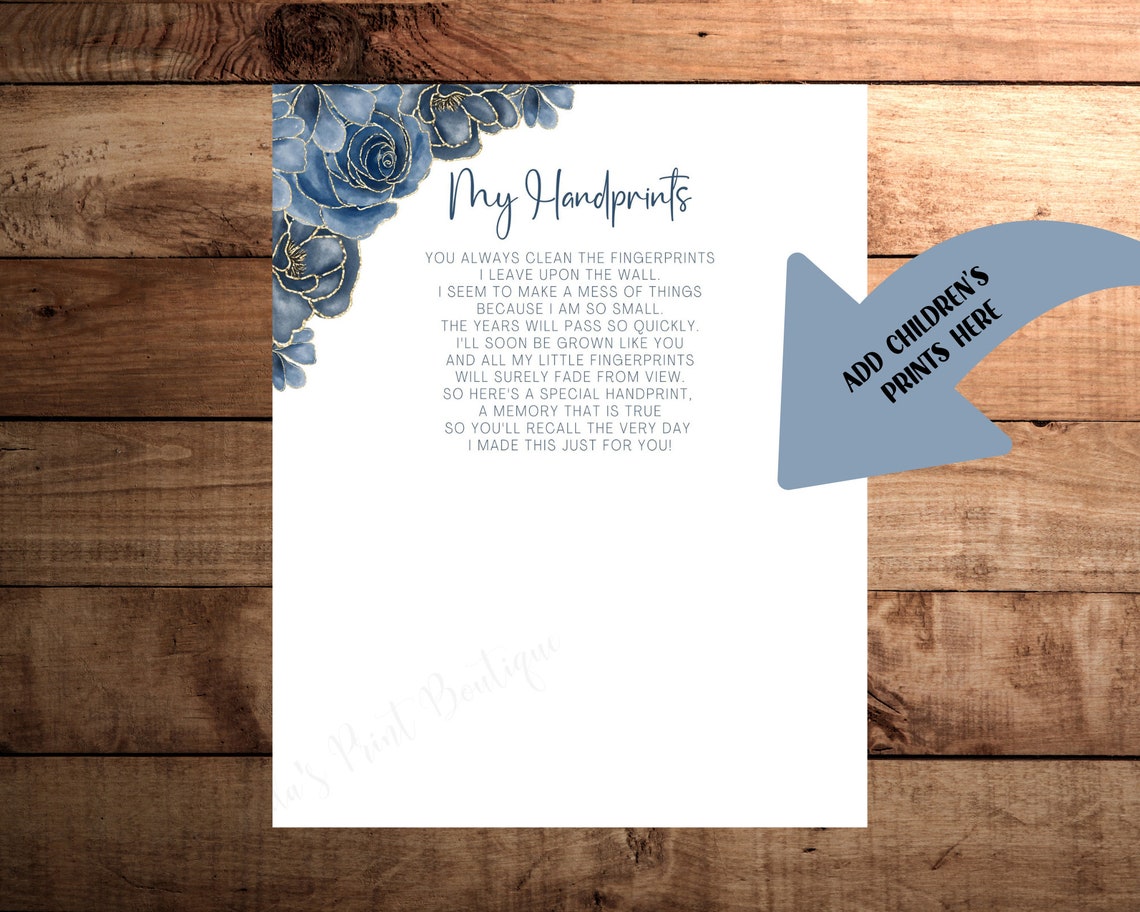 My Handprints Poem/ Handprint Art / Keepsake Craft / Baby Toddler Child ...