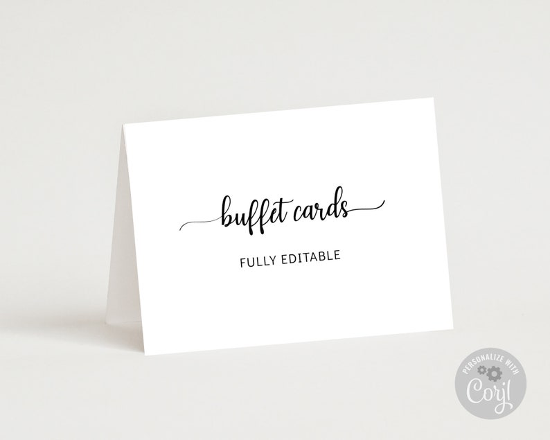 Editable Script Buffet Card Template Calligraphy Wedding - Etsy
