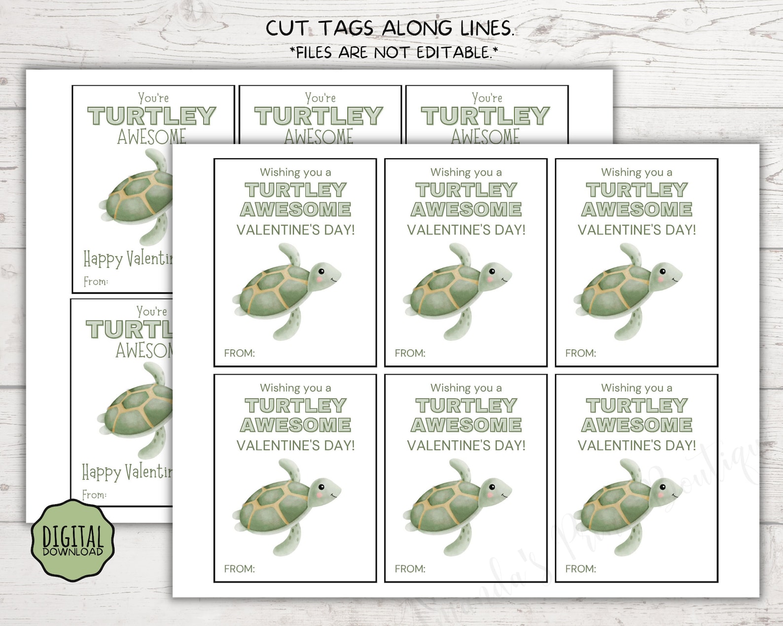 Turtle Valentine, You Are Turtley Awesome, Wishing You a Turtley ...