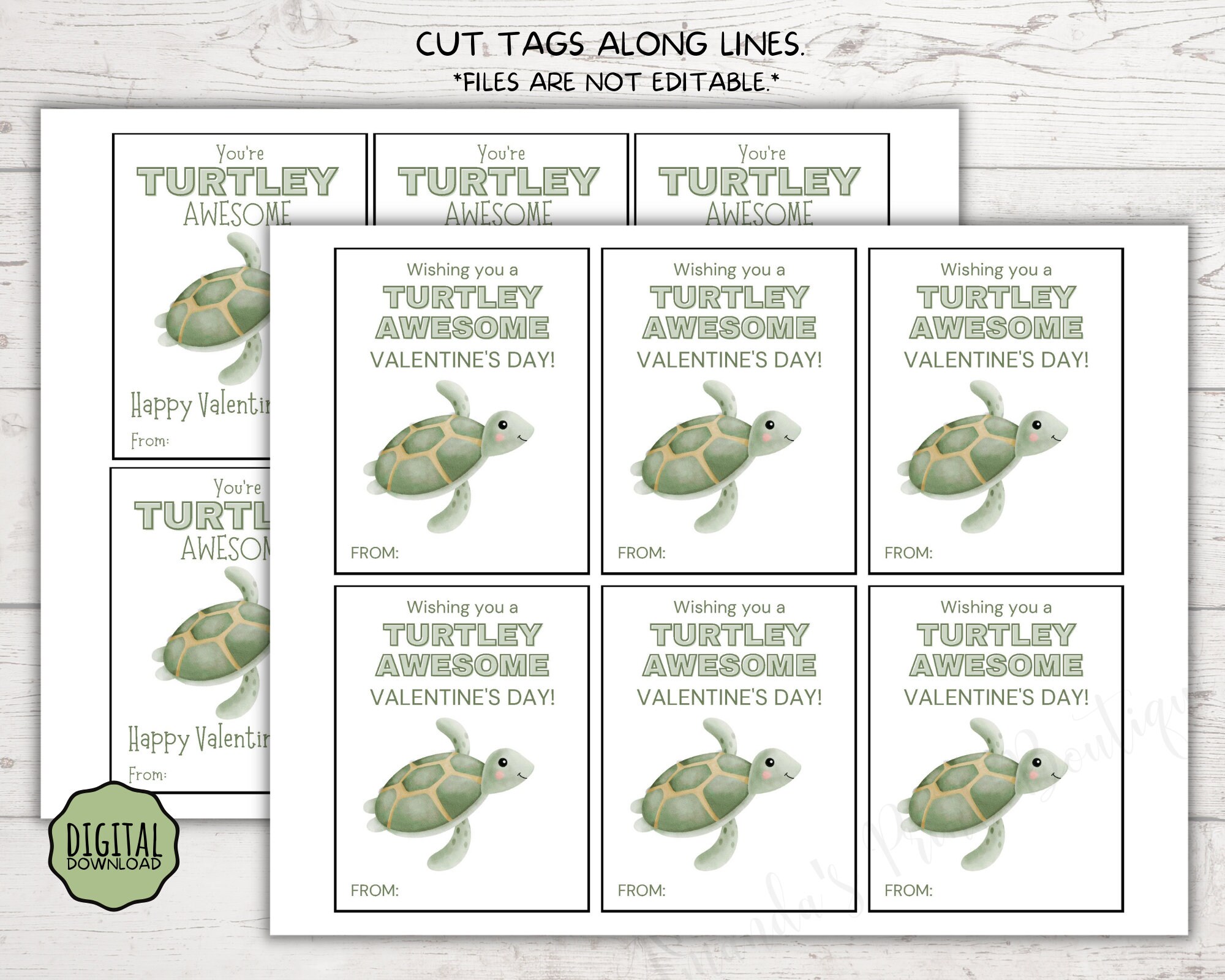 Turtle Valentine, You Are Turtley Awesome, Wishing You a Turtley ...