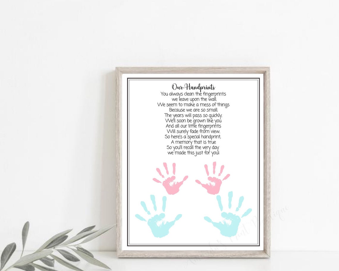 Our Handprints Poem/ Handprint Art / Keepsake Craft / Baby Toddler ...