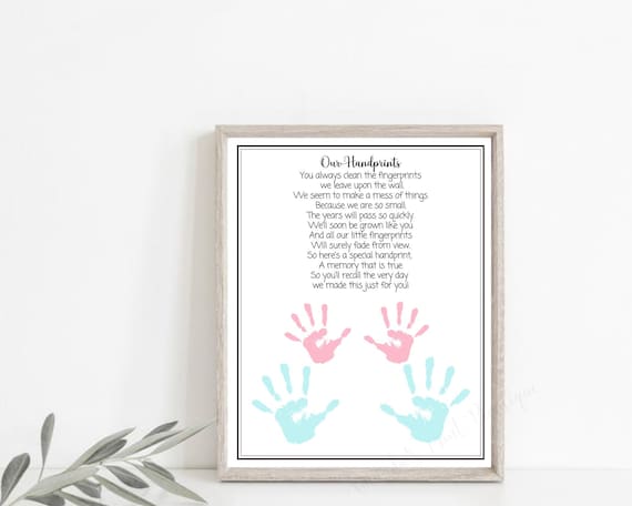 Our Handprints Poem/ Handprint Art / Keepsake Craft / Baby | Etsy