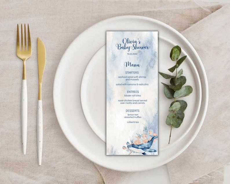 Editable Ocean Menu Template Printable Under the Sea Menu - Etsy