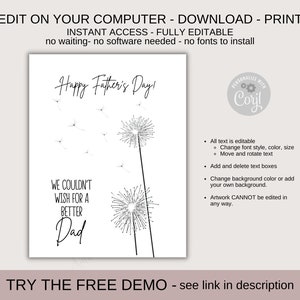 Editable Printable Dandelion Fingerprint Art / Keepsake Craft / Baby ...